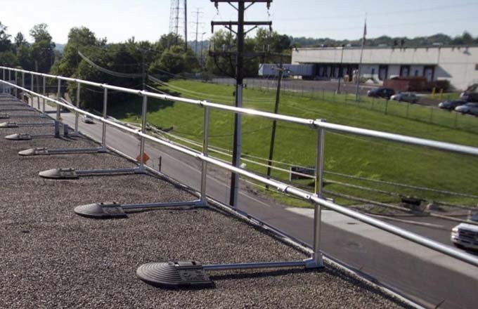 Install a Roof Safety Railing within Pipe Handrail Fittings